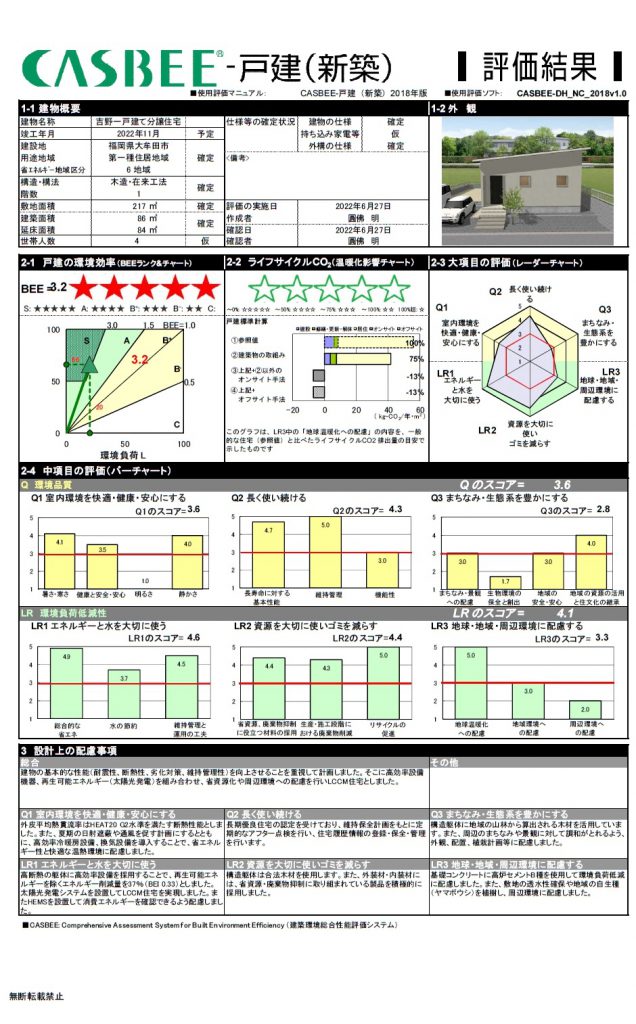 吉野分譲住宅でCASBEE「Sランク」を取得しました！ - 福岡県大牟田市の工務店 昭和住宅
